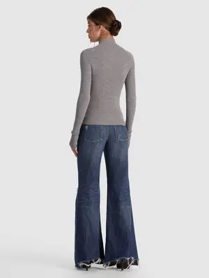 Alice + Olivia Roberta Wool Turtleneck - Medium Heather Grey