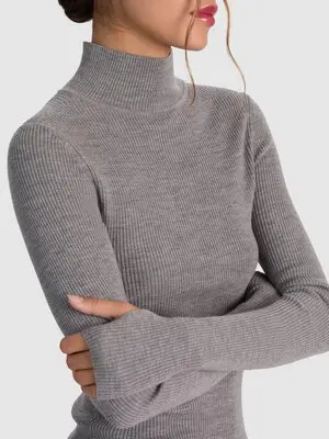 Alice + Olivia Roberta Wool Turtleneck - Medium Heather Grey
