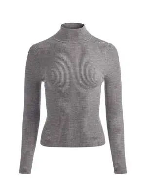 Alice + Olivia Roberta Wool Turtleneck - Medium Heather Grey