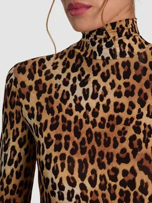 Alice + Olivia Delaina Turtleneck Top With Bold Print