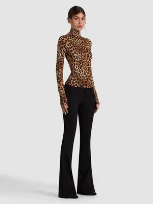 Alice + Olivia Delaina Turtleneck Top With Bold Print
