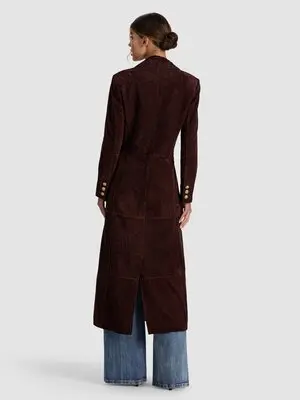 Alice + Olivia Irvin Suede Slim Maxi Blazer