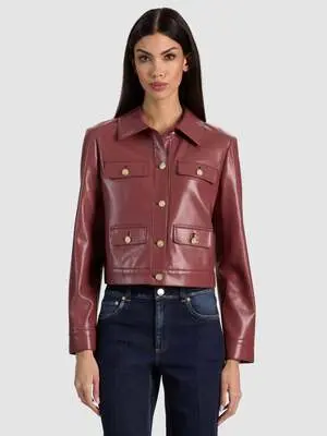 Alice + Olivia Alex Vegan Cropped Jacket