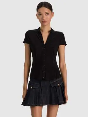 Alice + Olivia Freya Cap Sleeve Top
