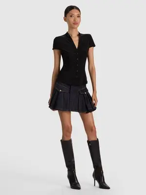 Alice + Olivia Freya Cap Sleeve Top