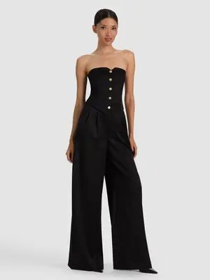Alice + Olivia Kelcey Strapless Wool Jumpsuit