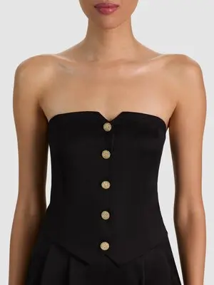 Alice + Olivia Kelcey Strapless Wool Jumpsuit