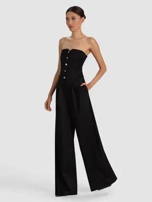 Alice + Olivia Kelcey Strapless Wool Jumpsuit