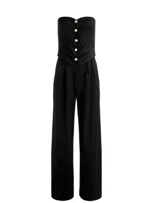 Alice + Olivia Kelcey Strapless Wool Jumpsuit