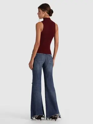 Alice + Olivia Darcey Wool Sleeveless Turtleneck - Cognac