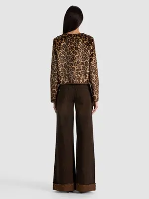 Alice + Olivia Alma Faux Fur Leopard Print Coat