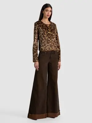 Alice + Olivia Alma Faux Fur Leopard Print Coat