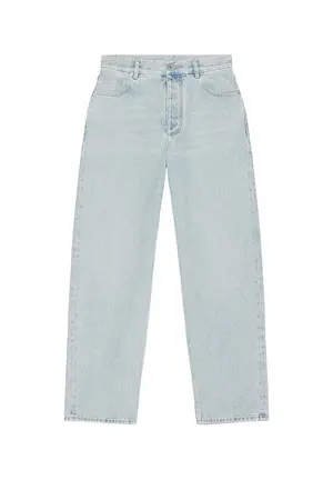 Bottega Veneta Sky Bleached Intrecciato Detail Wide Leg Denim - Light Bleach