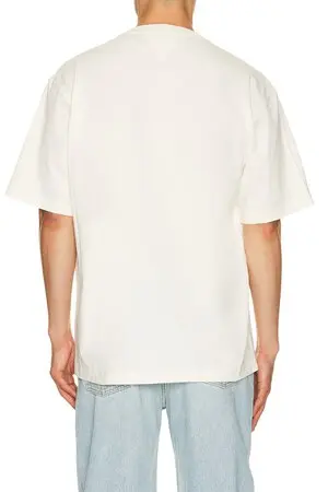 Bottega Veneta Two Ply Cotton Tee Shirt Leather Pocket - Parchment