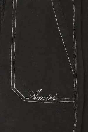 Amiri Script Linen Short - Black