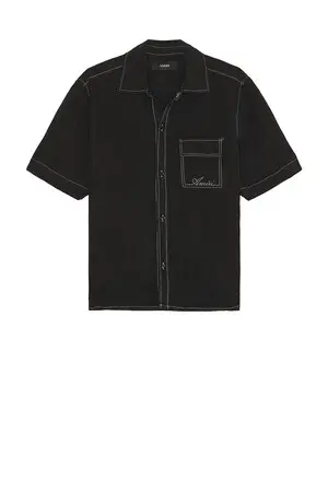 Amiri Script Linen Shirt