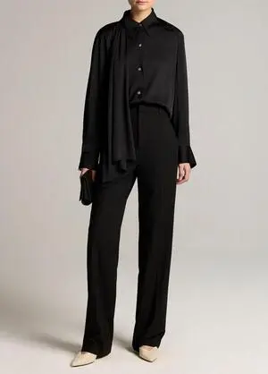 Vince Elsa Fine Suiting High-rise Straight-leg Trouser - Black