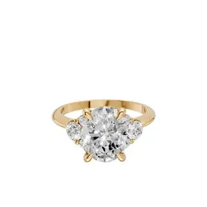AYA FINE JEWELRY Oval Lab Grown Diamond Three Stone Ring - Yellow