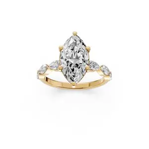 AYA FINE JEWELRY Marquise Lab-grown Diamond Engagement Ring In 10k Gold