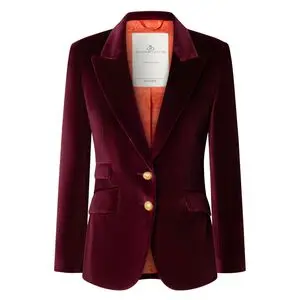 THE EXTREME COLLECTION Burgundy Velvet Blazer Oliva - Purple