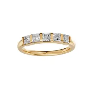 AYA FINE JEWELRY Princess Cut Lab-grown Diamond Stackable Band In 14k Gold - Yellow