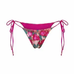 ROOM 24 Luna Floral Print Bikini Bottom With Side Ties - Pink