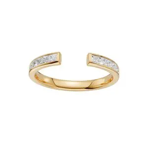 AYA FINE JEWELRY 0.48 Ctw Princess Cut Lab Grown Diamond Open Band Ring In 14kt Solid Gold - Yellow