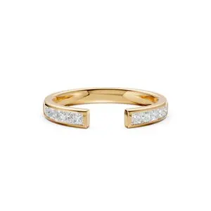 AYA FINE JEWELRY Laurel Princess Cut Lab Grown Diamond Channel Set Open Ring - Yellow