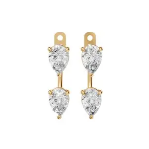 AYA FINE JEWELRY Pear Cut Lab Grown Diamond Front Back Drop Earrings In 10kt Solid Gold - Yellow