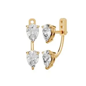 AYA FINE JEWELRY Double Pear Cut Lab Grown Diamond Drop Earrings - Yellow