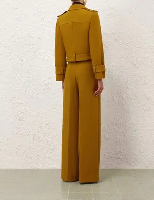 Zimmermann Valiant Cropped Utility Jacket - Chartreuse