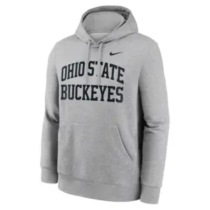 Nike Ohio State Primetime Arched Club College Pullover Hoodie - Grey