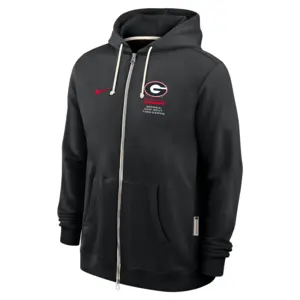 Nike Georgia Sideline Standard Issue Dri-fit College Full-zip Hoodie - Black