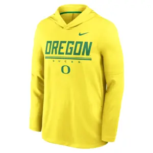 Nike Oregon Sideline Dri-fit College Long-sleeve Hooded Top - Yellow