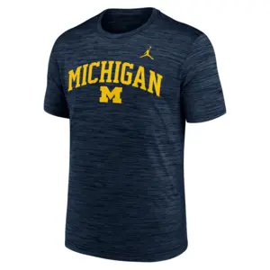 JORDAN Michigan Primetime Arch Logo Velocity Dri-fit College T-shirt - Blue