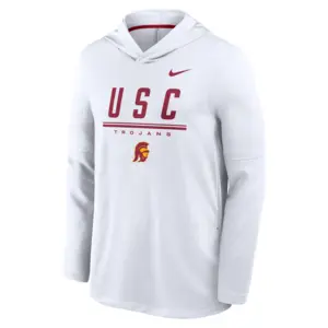 Nike Usc Trojans Dri-fit College Long-sleeve Hooded Top - White