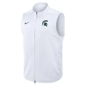 Nike Michigan State Primetime Victory Therma-fit College Full-zip Vest - White