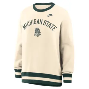 Nike Michigan State Legacy College Oversized Pullover Crew - Brown