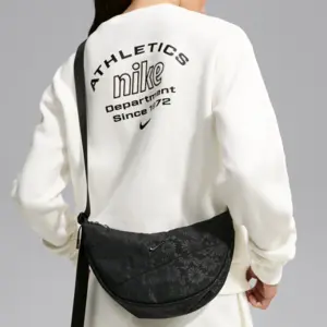 Nike Aura Floral Crescent Crossbody Bag - Black