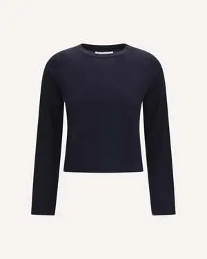 Extreme Cashmere N°451 Lisa Long-sleeved Crew-neck T-shirt - Blue