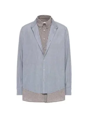 MAISON MARGIELA Double-layered Checked Shirt - Grey