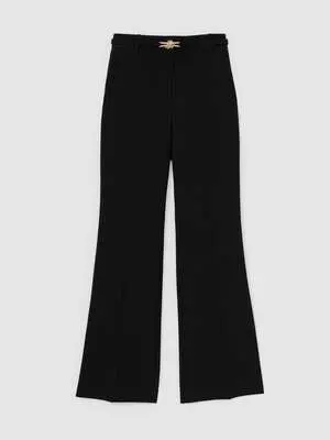 REISS Leona Flared Knot-hardware Belted Trousers
