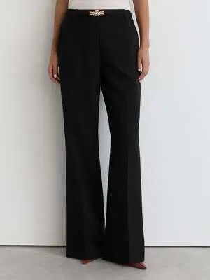 REISS Leona Flared Knot-hardware Belted Trousers