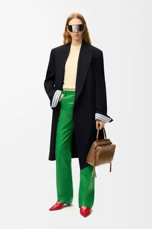Loewe LOEWE Nappa Lambskin Trousers With All-Over Embroidery Green