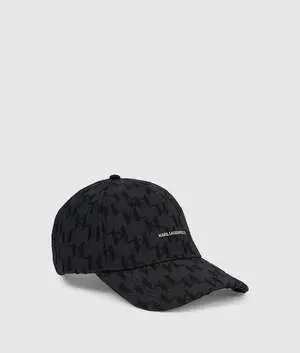 Karl Lagerfeld K/monogram Jacquard Baseball Cap - Black
