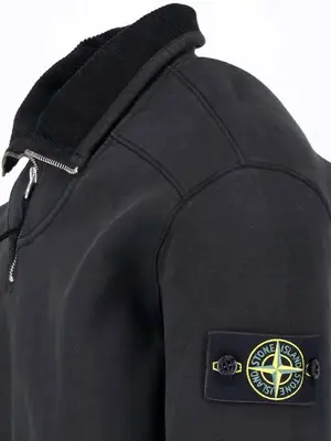 Stone Island Zip Hoodie - Black