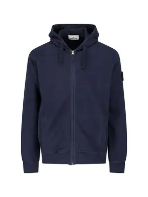 Stone Island Zip Hoodie - Blue