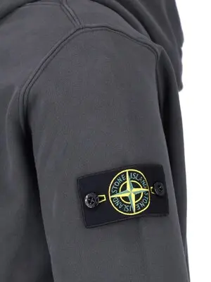 Stone Island Zip Hoodie "compass - Gray