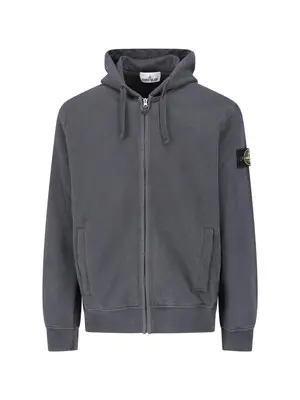 Stone Island Zip Hoodie - Gray