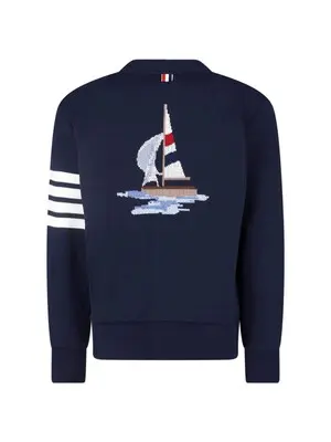Thom Browne Cardigan "4-bar Boat